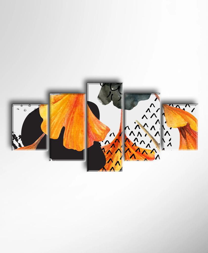 Malvis ® Obraz Grafická koláž Ginkgo ROZMĚR (šířka x výška): třídílný obdélník 150x60 cm