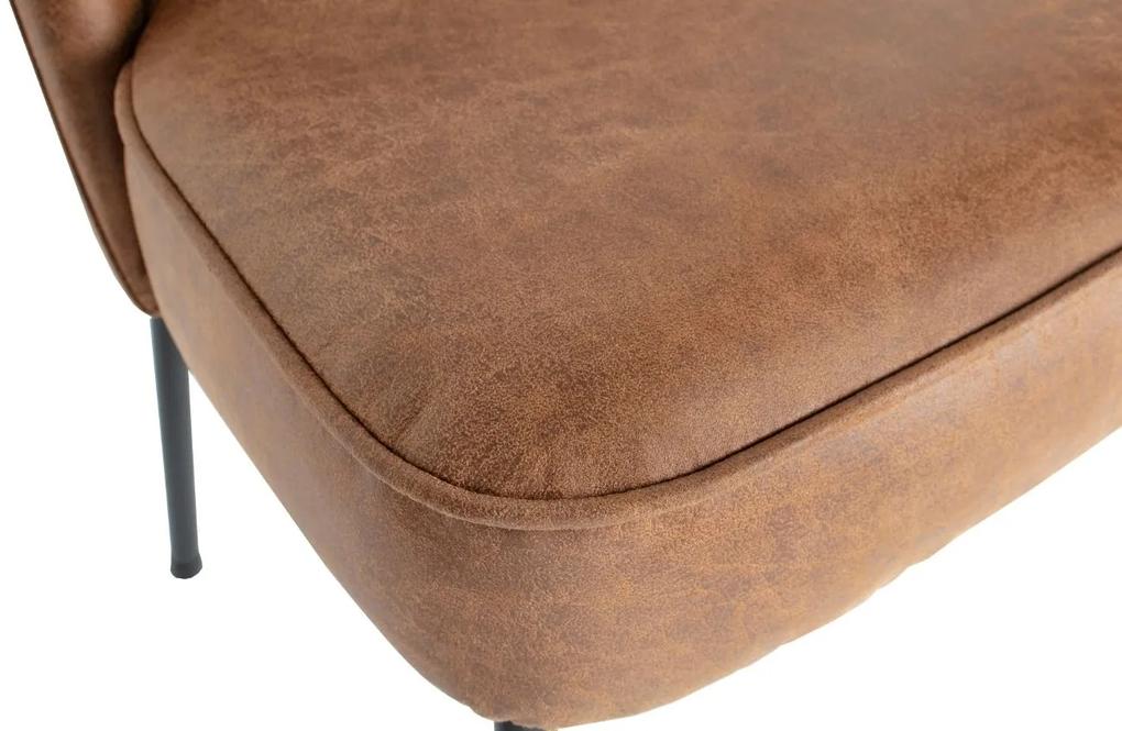 Hoorns Koňakově hnědá kožená jídelní židle Tergi