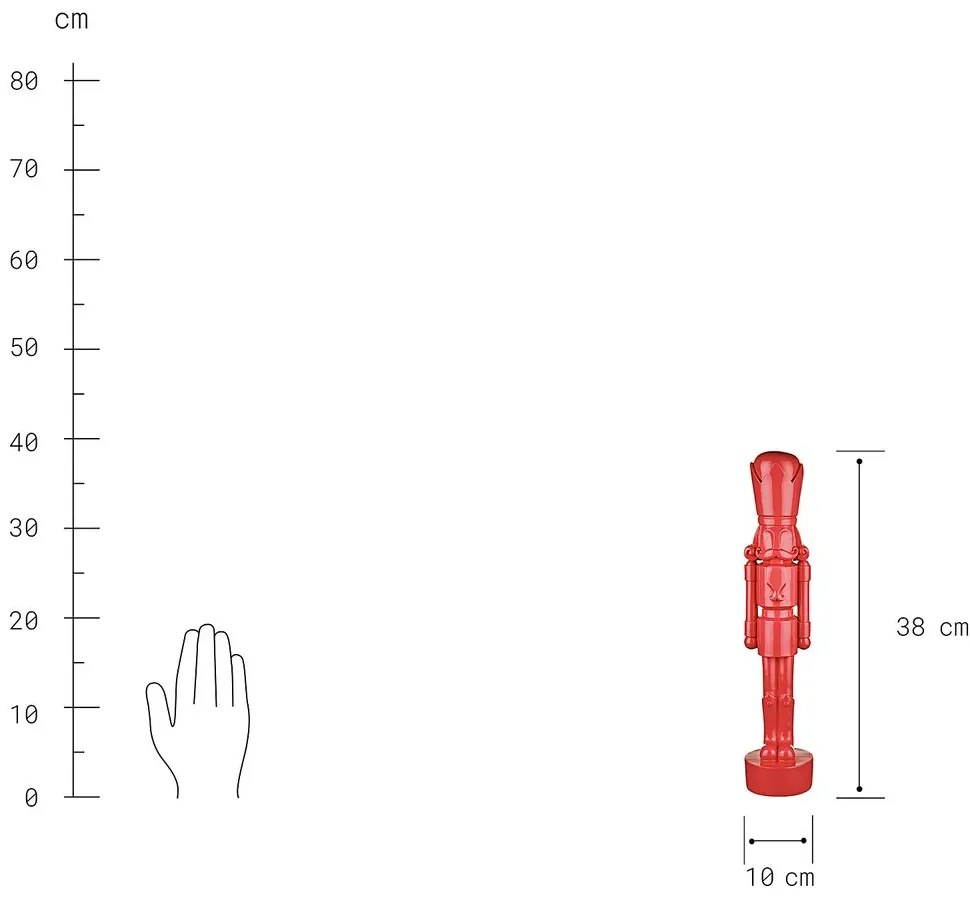 JAMES Dekorační louskáček 38 cm - červená