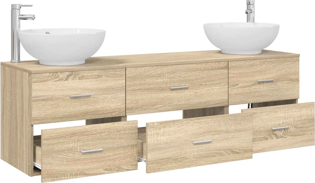 Sada koupelnového nábytku 3 ks Dub sonoma 49,5 x 44,5 x 65 cm 3405893