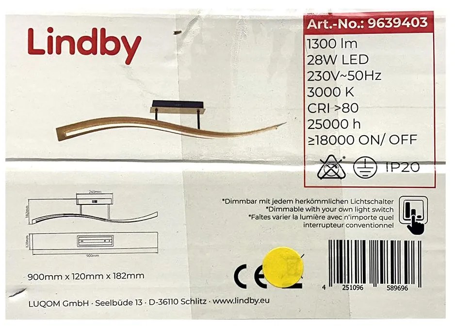 Lindby Lindby - LED Stmívatelný přisazený lustr LARISA LED/28W/230V LW0064
