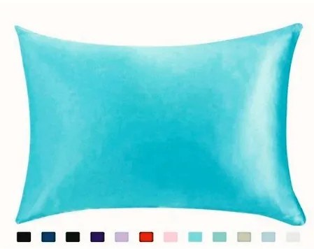 Saténový potah na polštář - 50x74 cm, více barev Barva: modrá