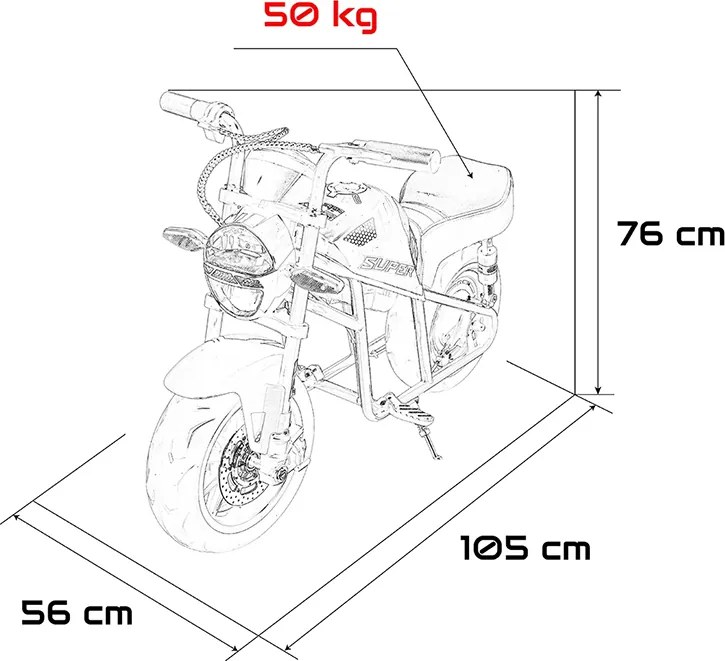 Ramiz Dětská motorka SUPERMOTO, černá