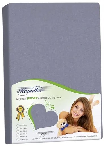 Bellatex Jersey prostěradlo tmavá šedá rozměr 90x200x40 cm