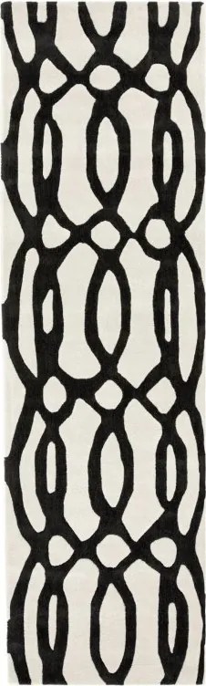 Černý koberec Blondie Wire White Rozměry: 70x240 cm