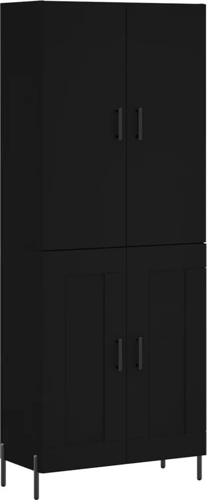 vidaXL Skříň highboard 69,5 x 34 x 180 cm kompozitní dřevo [3195796] Barva: Černá