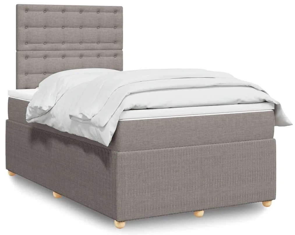 Box spring postel s matrací taupe 120x200 cm textil 3294341