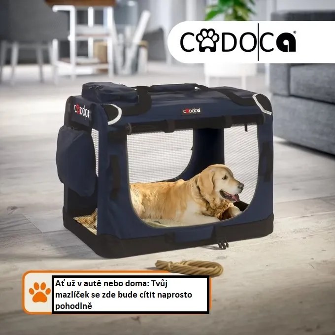 Skládací cestovní box pro psy XL, modrý 109439