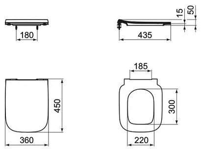 Ideal Standard i.Life B WC sedátko ultra ploché, SoftClose, bílá T500301