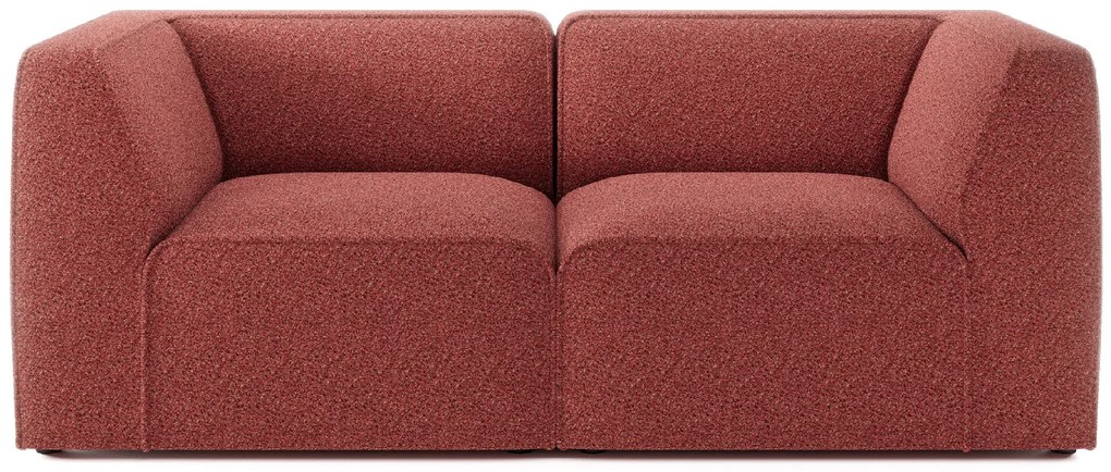 Červená, Dvoumístná modularní pohovka HUGG LL-1-1-C-1-POUF, 202 cm