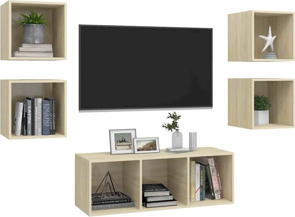 5dílný set TV skříněk dub sonoma kompozitní dřevo 3079613