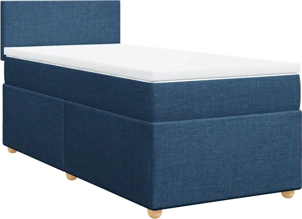 Box spring postel s matrací modrá 80x200 cm textil 3286506