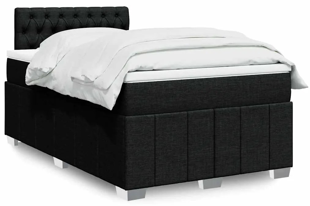 Box spring postel s matrací černá 120x200 cm textil 3287044