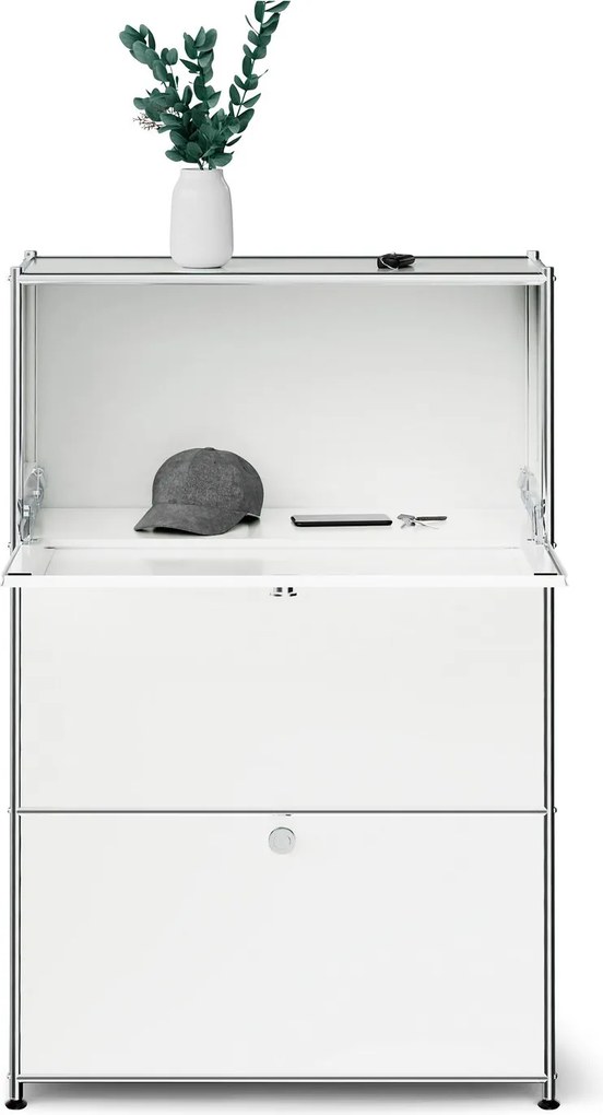 Tchibo - Kovová komoda »Cn3 Slim Line« se 3 výklopnými dvířky, bílá