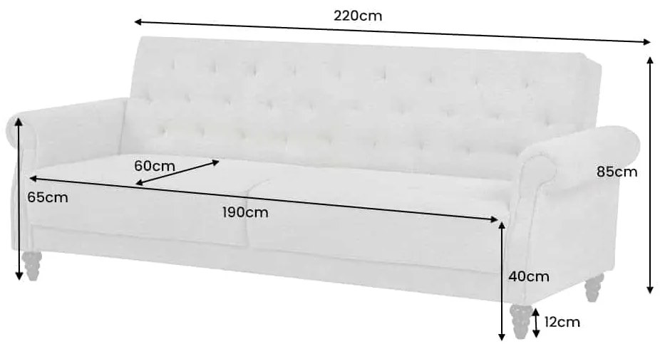 Designová rozkládací sedačka Talise 220 cm šedo-hnědá