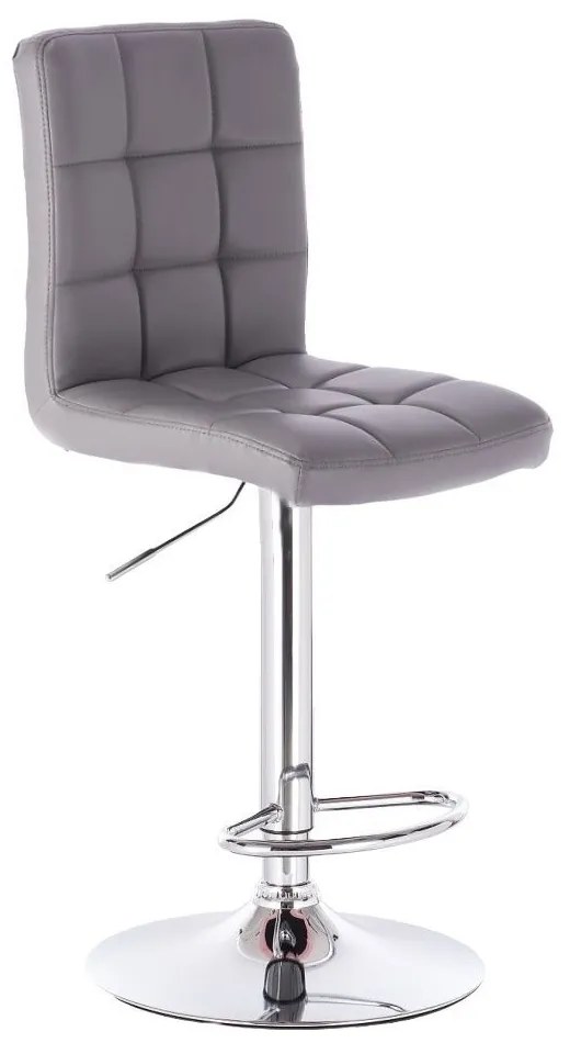 LuxuryForm DESIGN Barová židle TOLEDO na stříbrné kulaté podstavě - šedá