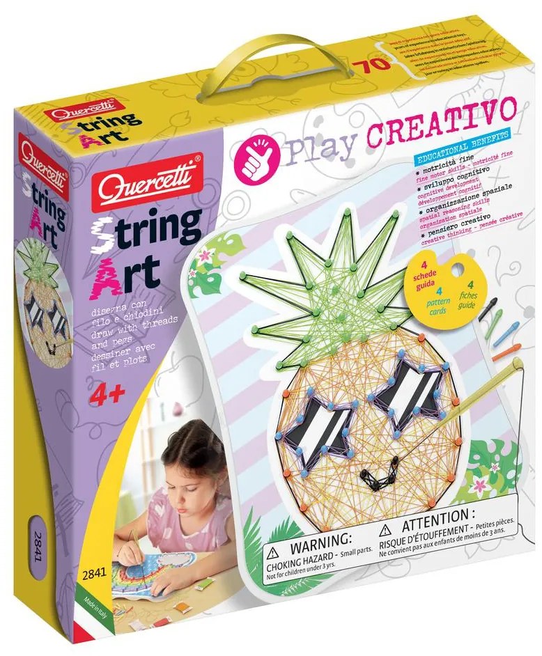 Quercetti Play Creativo String Art Fancy – kreslení pomocí nití a kolíčků