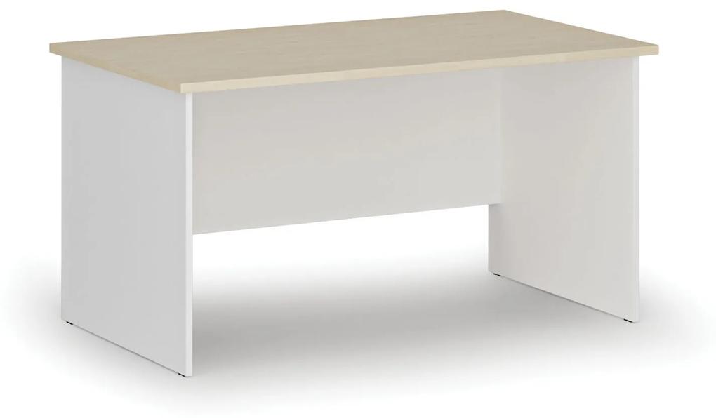 Kancelářský psací stůl rovný PRIMO WHITE, 1400 x 800 mm, bílá/wenge