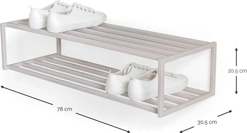 Taupe ocelový závěsný botník 78x20,5x30,5 cm School – Spinder Design