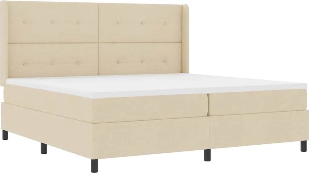 Postel s boxspringem s polštářem Krémová 200 x 200 cm textil 3341670