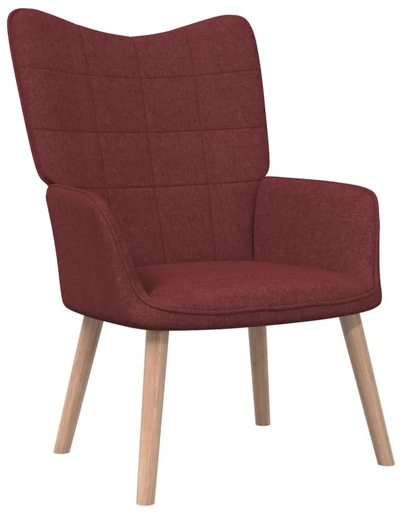 vidaXL Relaxační křeslo se stoličkou vínové textil