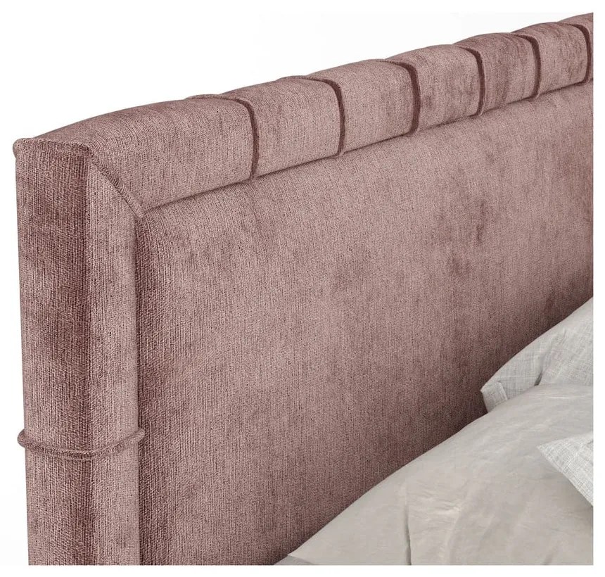 Růžová boxspring postel s úložným prostorem 160x200 cm Voyage – Maison de Rêve