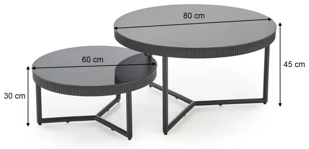 Konferenční stolek Cosmo 60 cm černý