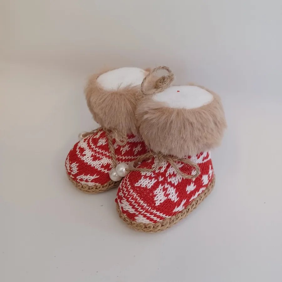 Vánoční ozdoba na stromeček sněhule, 10 × 8,5 × 8 cm, textil, interiér, k zavěšení, červená