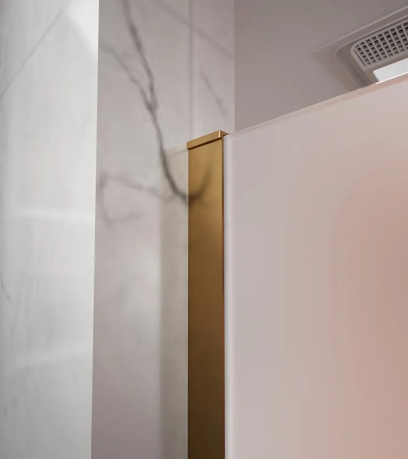 Erga Paris, sprchová zástěna Walk-In 30x200 cm, 8mm sklo námraza, zlatý matný profil, ERG-V02-PARIS-030x200-FR-GB