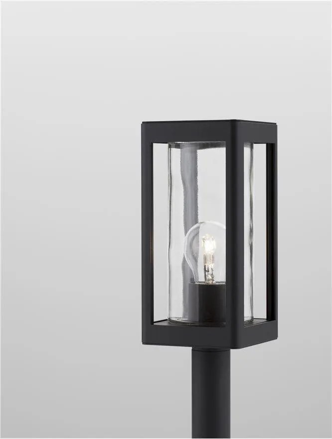 NV 9060193 Venkovní sloupkové svítidlo FIGO tmavě šedý hliník a čiré sklo E27 1x12W 220-240V bez žárovky IP54 - NOVA LUCE