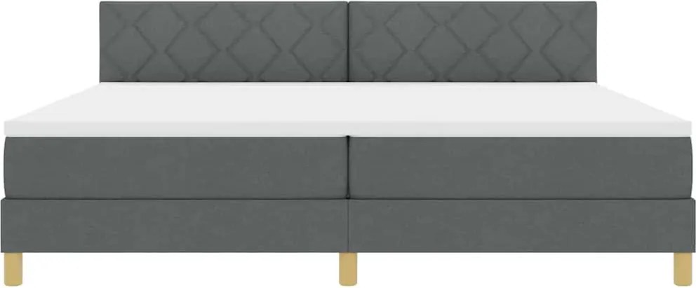 Postel s boxspringem s polštářem Tmavě šedá 200 x 200 cm textil 3339022