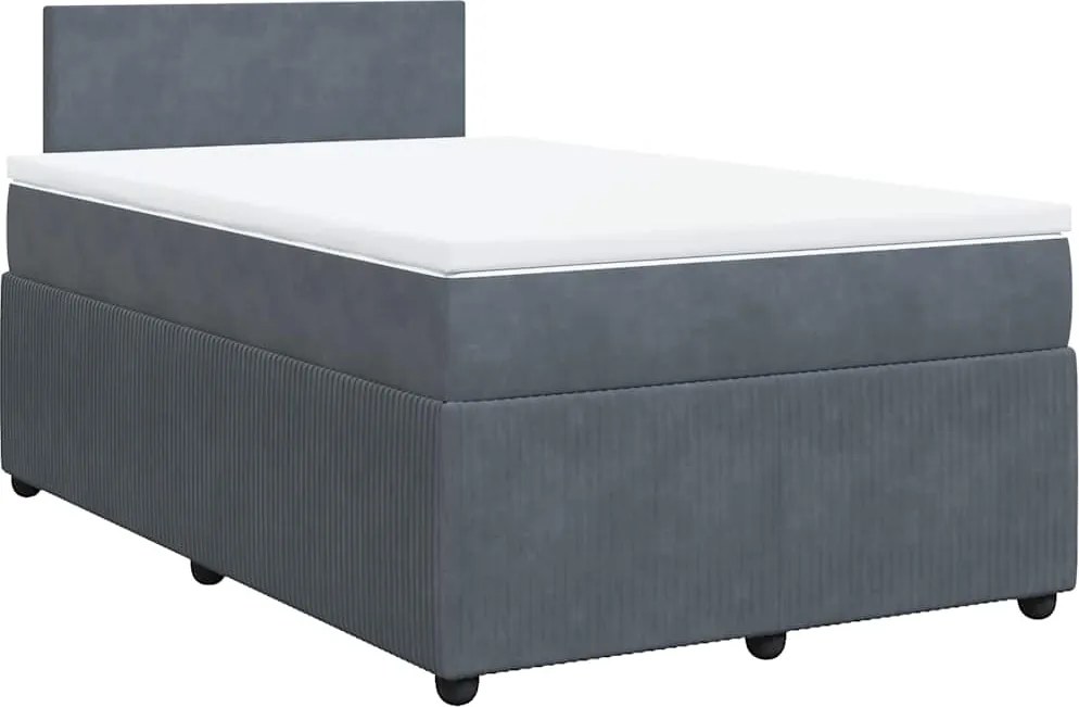 Box spring postel s matrací tmavě šedá 120 x 200 cm samet 3287705