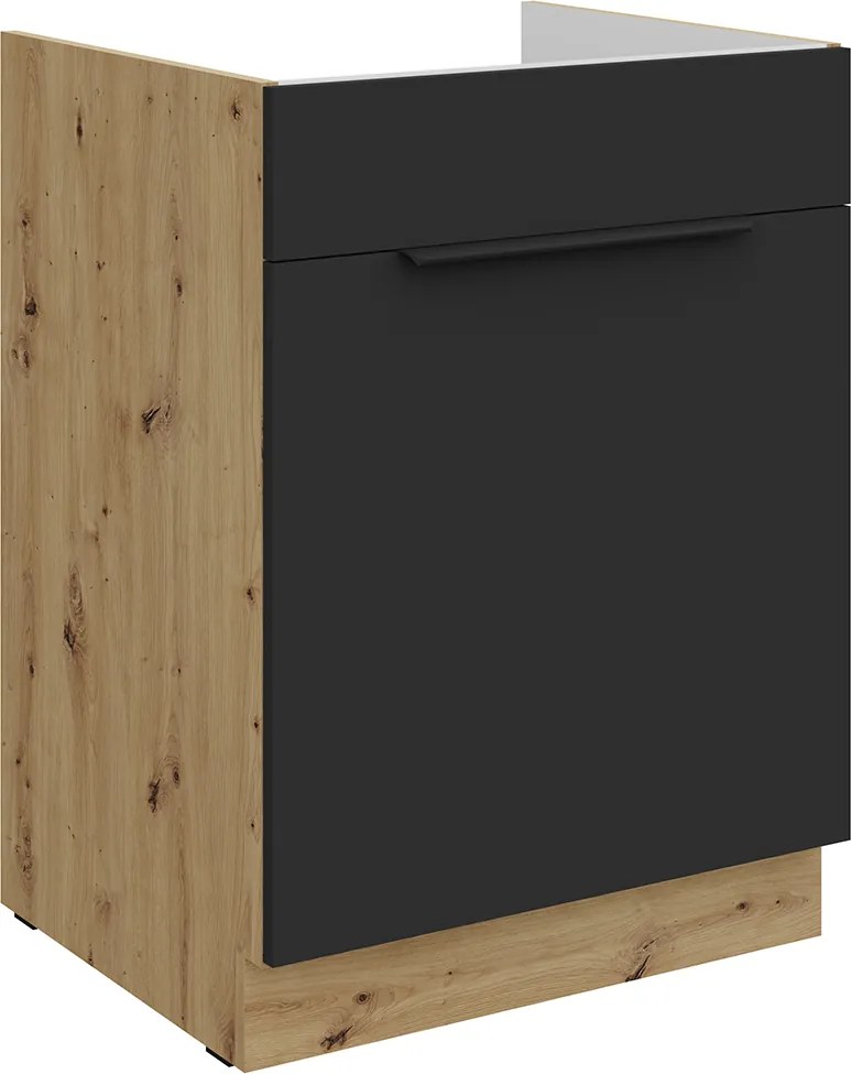 ARIA ac | dolní skříňka 60 ZL 1S dřezová | 60 cm | PREMIUM BOX | artisan/černá