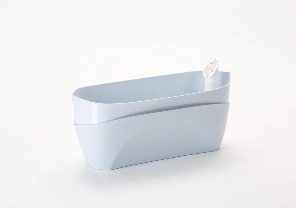 Samozavlažovací truhlík Doppio šedomodrá 38 cm