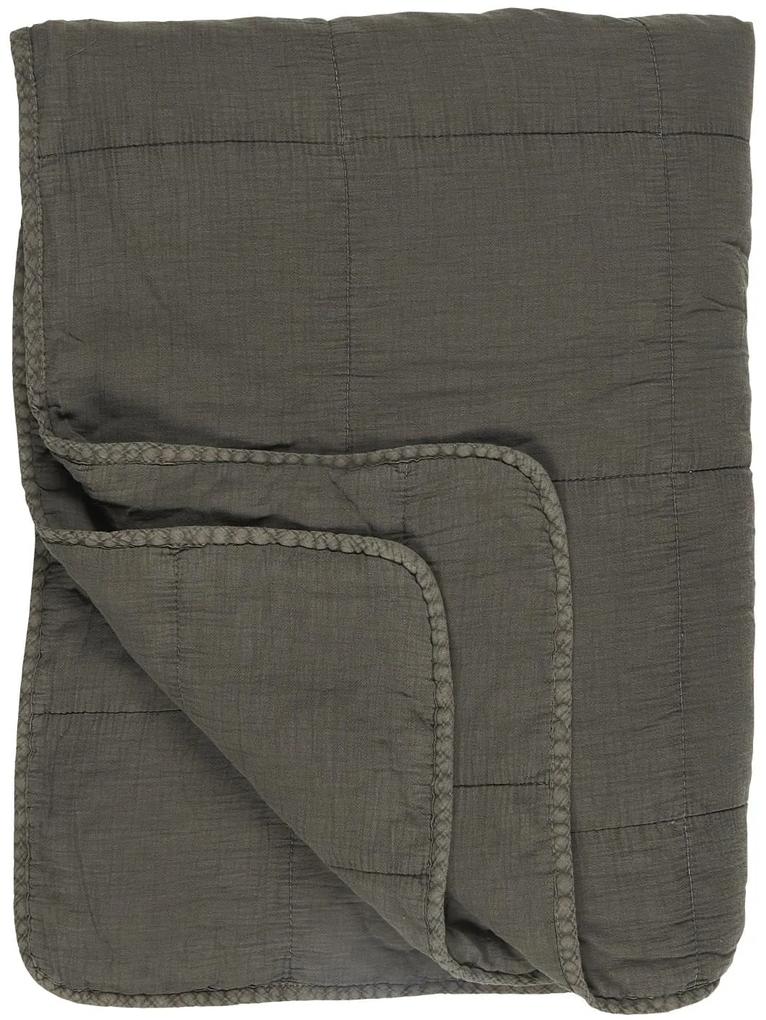 IB LAURSEN Prošívaný přehoz Thunder Grey 130 × 180 cm, šedá barva, textil