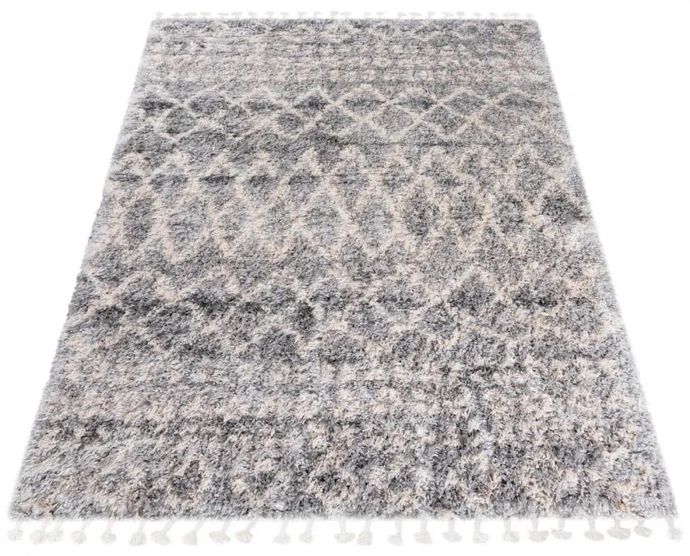 Kusový koberec shaggy Apache světle šedý 60x100cm