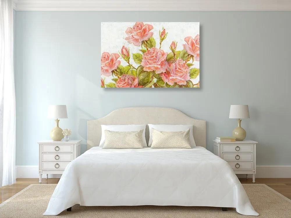 Obraz vintage kytice růží - 120x80 cm