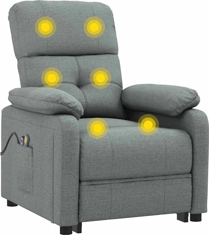 Elektrické masážní křeslo tmavě šedé textil 3073813