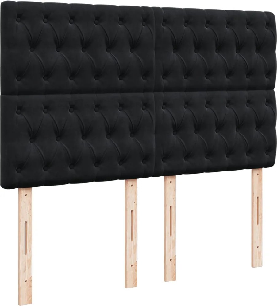 Box spring postel s matrací černá 140x200 cm samet 3293238