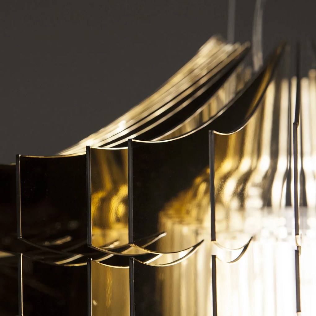 Slamp Aria XL Gold, Zaha Hadid, 6x12W LED E27 + 1x11W LED PAR32 E27, Ø90x130cm