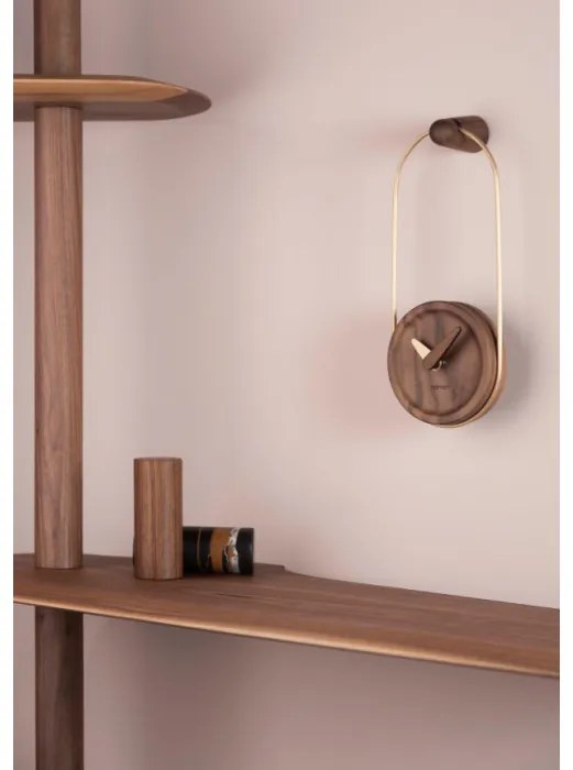 Designové nástěnné hodiny Nomon Eslabon GO walnut small 26cm