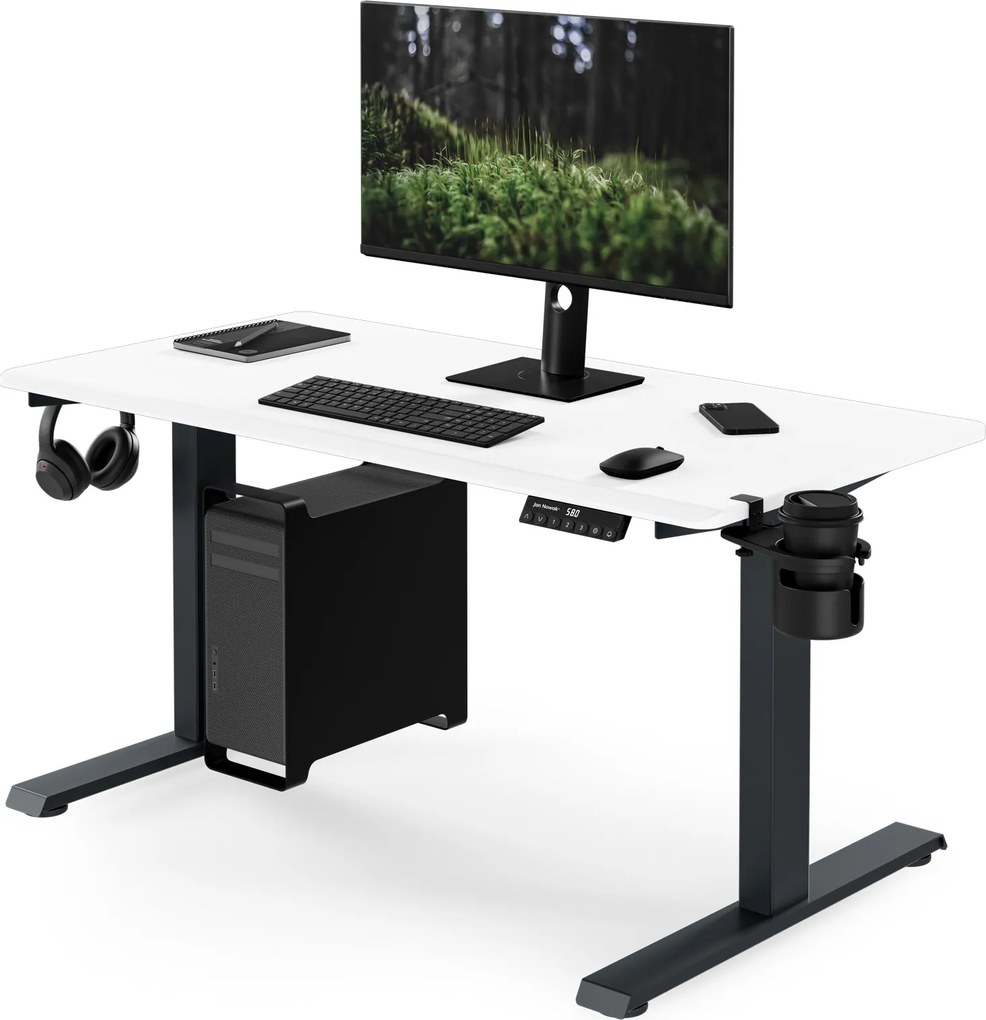 Elektrický stůl s nastavením výšky ergonomický antracitově-bílý, 1200x600 mm: ARIA
