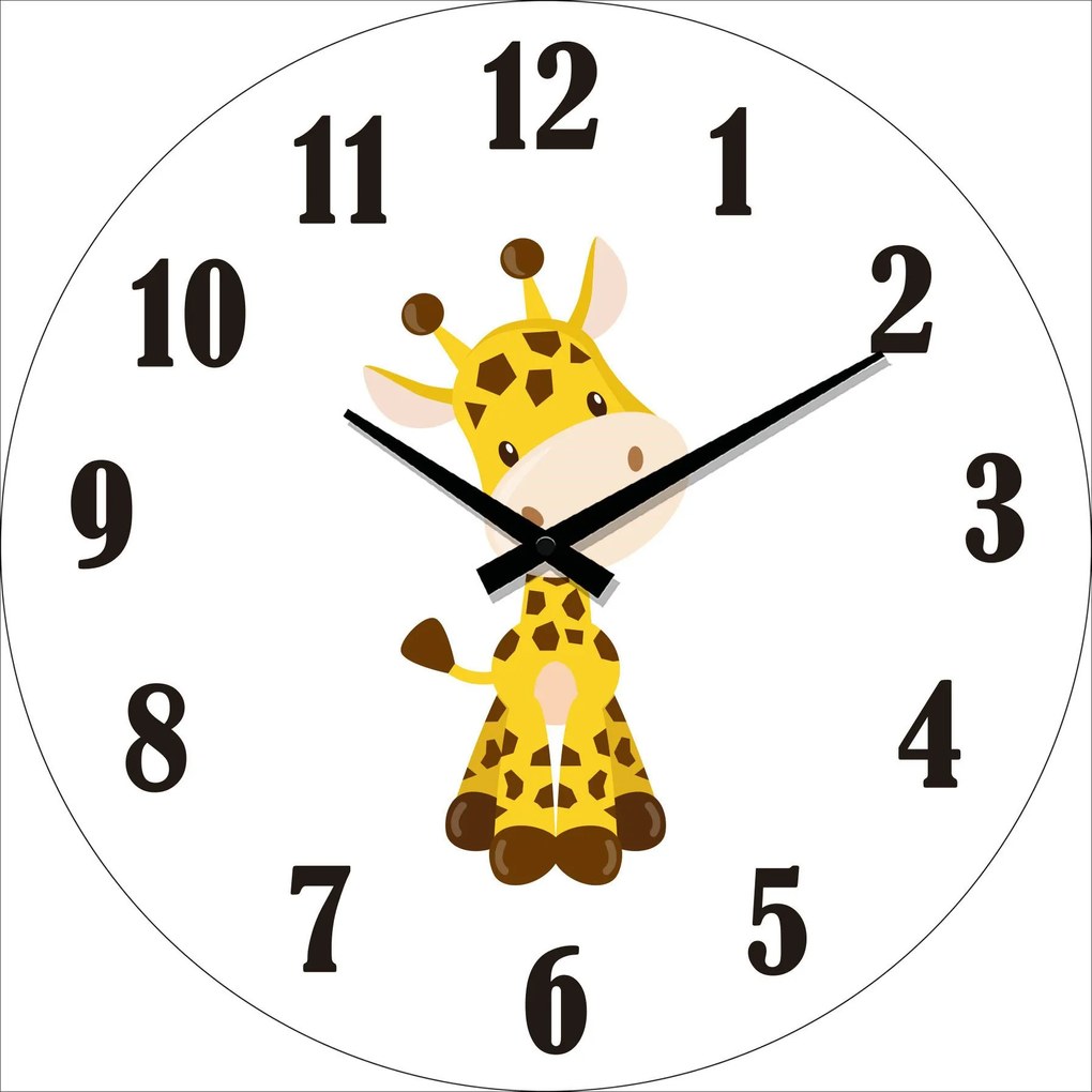 Postershop Nástěnné skleněné hodiny: Žirafa - 30 cm