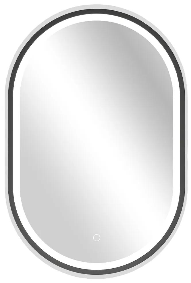 CERANO - Koupelnové LED zrcadlo Alto, kovový rám - černá matná - 55x100 cm