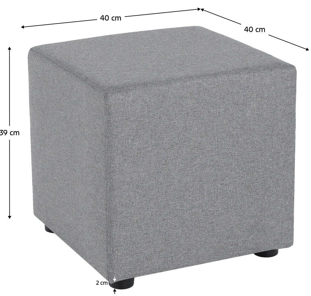 Kondela Taburet, látka Twist, šedá, REGOR