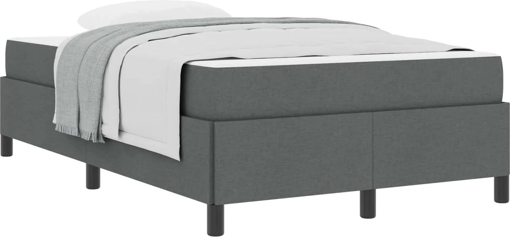Postel s boxspringem Tmavě šedá 120 x 190 cm textil 3398844