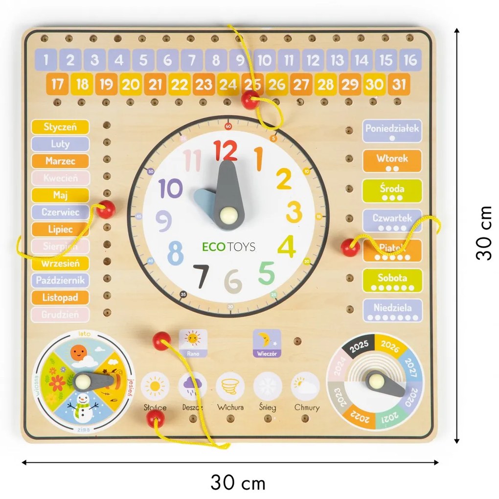 Dřevěná edukační deska EcoToys