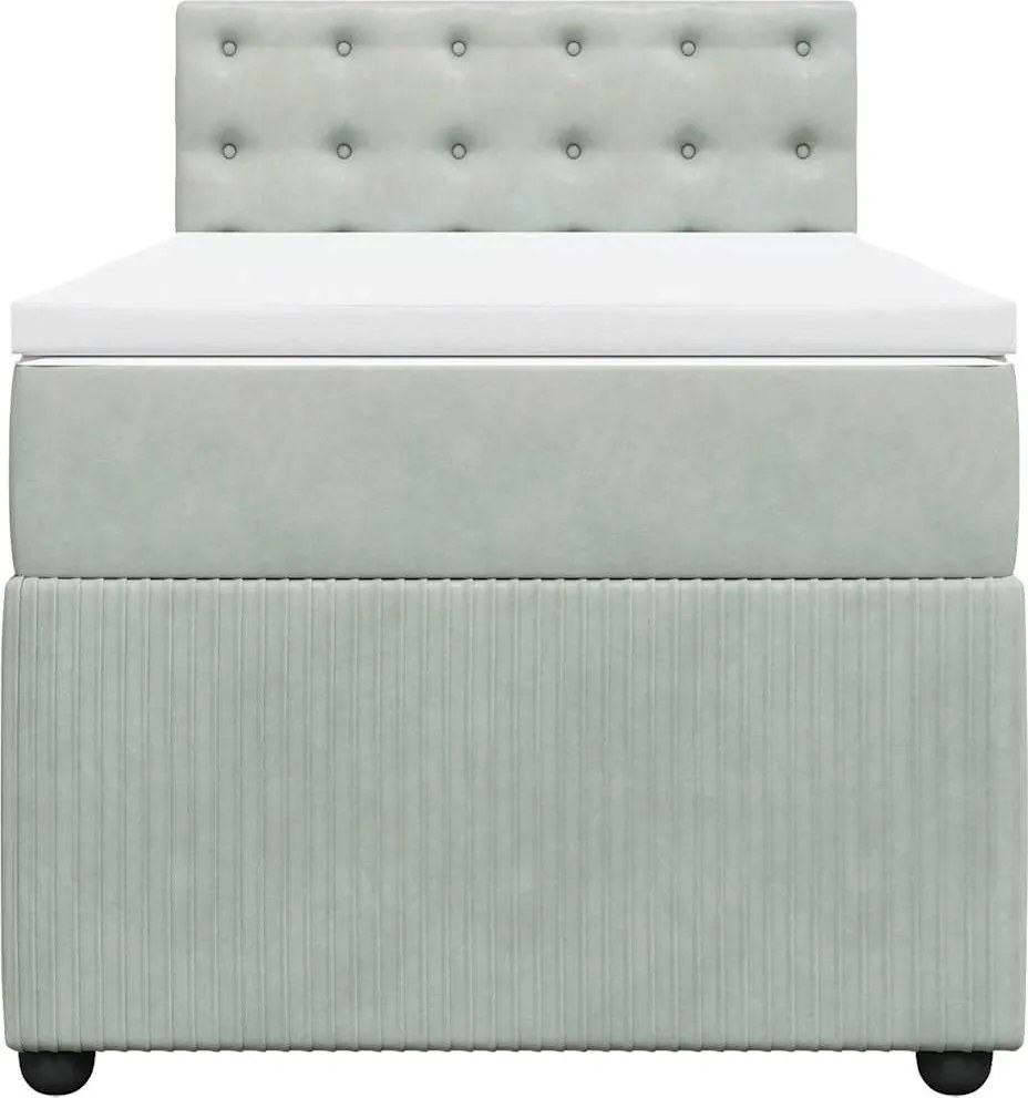 Box spring postel s matrací světle šedá 90x190 cm samet 3289914