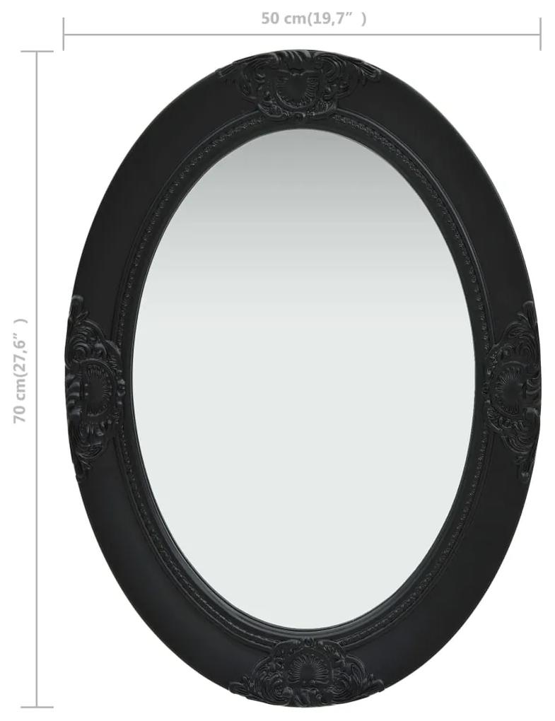 Nástěnné zrcadlo barokní styl 50 x 70 cm černé - Default Title