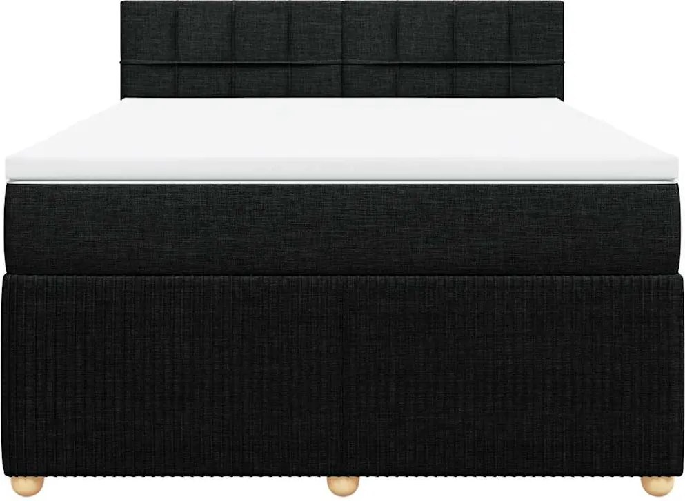 Box spring postel s matrací černá 140 x 190 cm textil 3287453